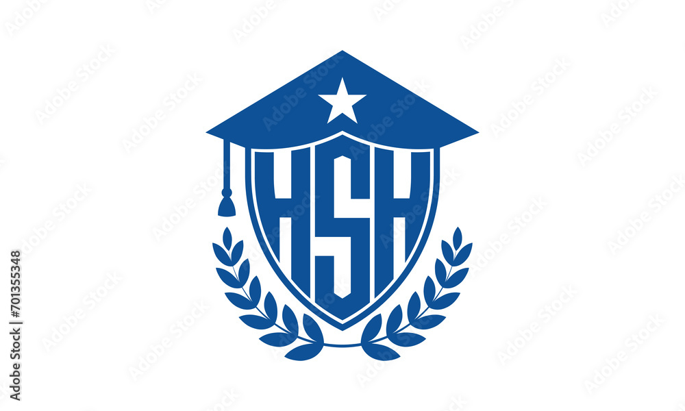 HSH three letter iconic academic logo design vector template. monogram ...