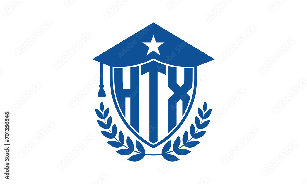 HTX three letter iconic academic logo design vector template. monogram ...