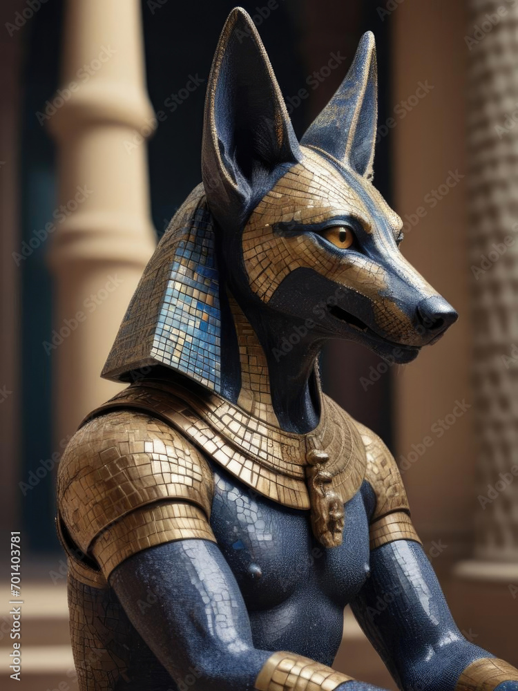 Ultra-Realistic Anubis - A stunning 8K render of Anubis with a jackal ...