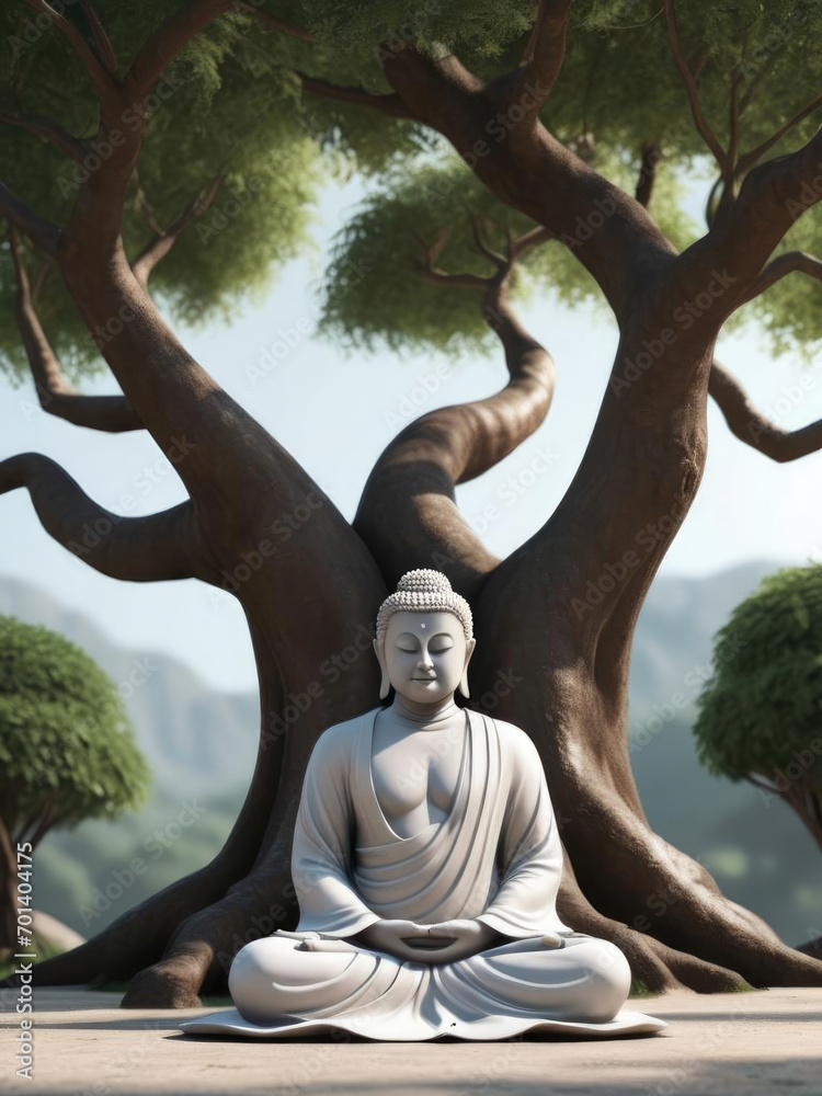Enlightened Serenity - Ultra-realistic 8K render of Buddha meditating ...