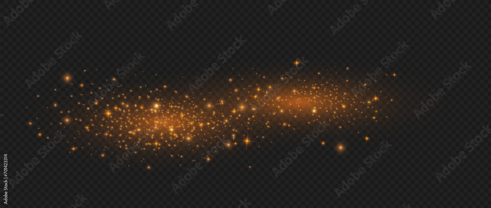 Yellow sparks glitter special light effect. Vector sparkles on ...