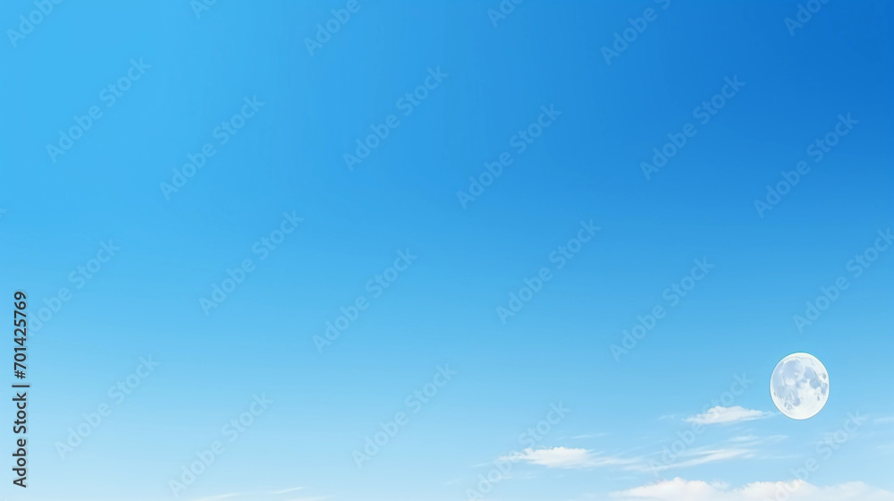 Simple sky gradient background, moon in the sky during the day, sunny ...
