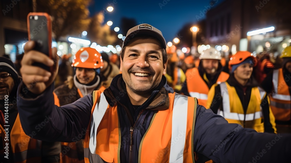 Construction Workers Protest, Collective Joy, Workers' Solidarity ...