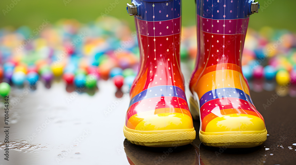 Rain boots, spring background, desktop background, spring season, four ...