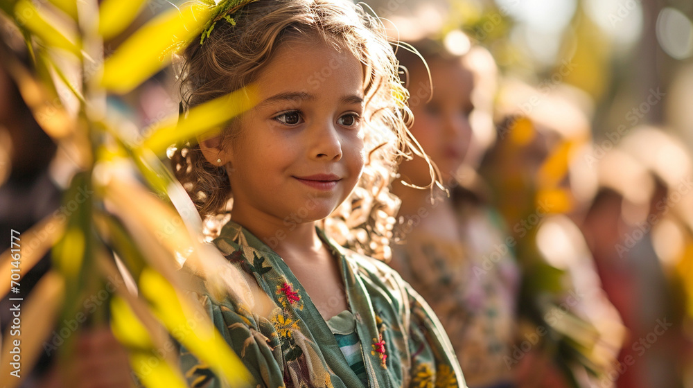 Children’s Palm Parade: A heartwarming scene of children joyfully ...
