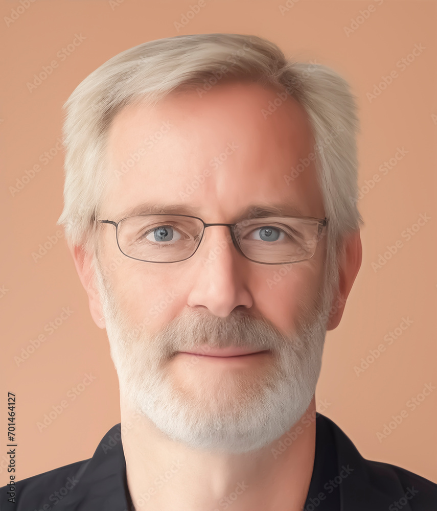 Male digital illustration Portrait isolated in minimalist flat ...