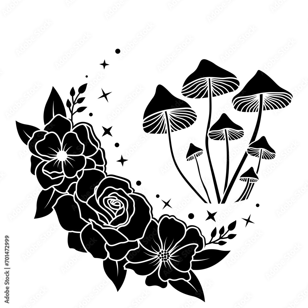 Magic MUSHROOM Svg Vector, Magical Mushroom Svg , Moon Mushroom svg ...