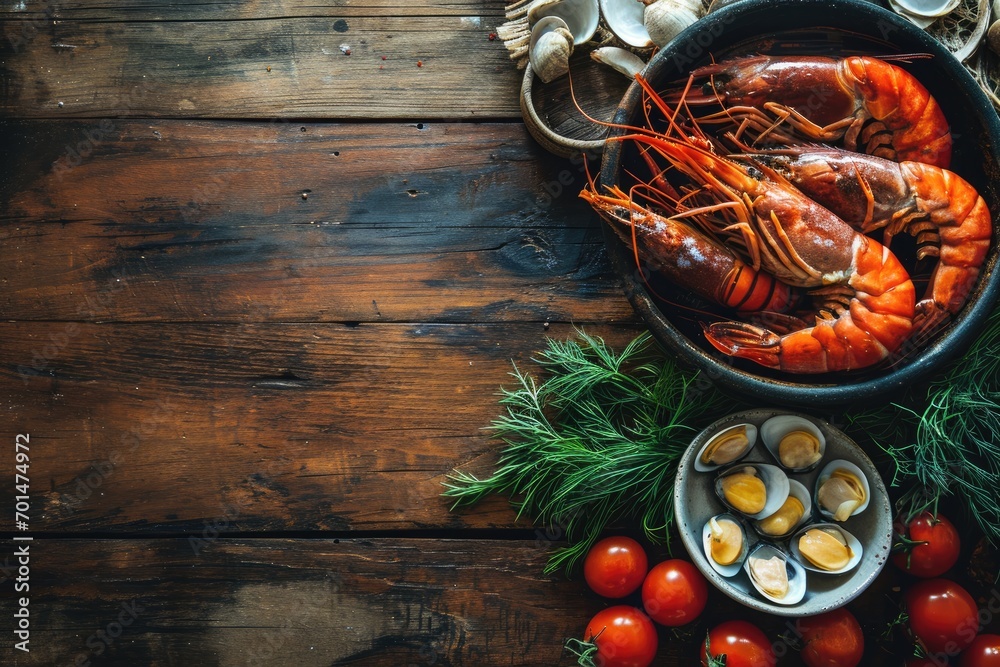 Gourmet Seafood Display: A Tempting Banner Featuring Fresh Seafood ...