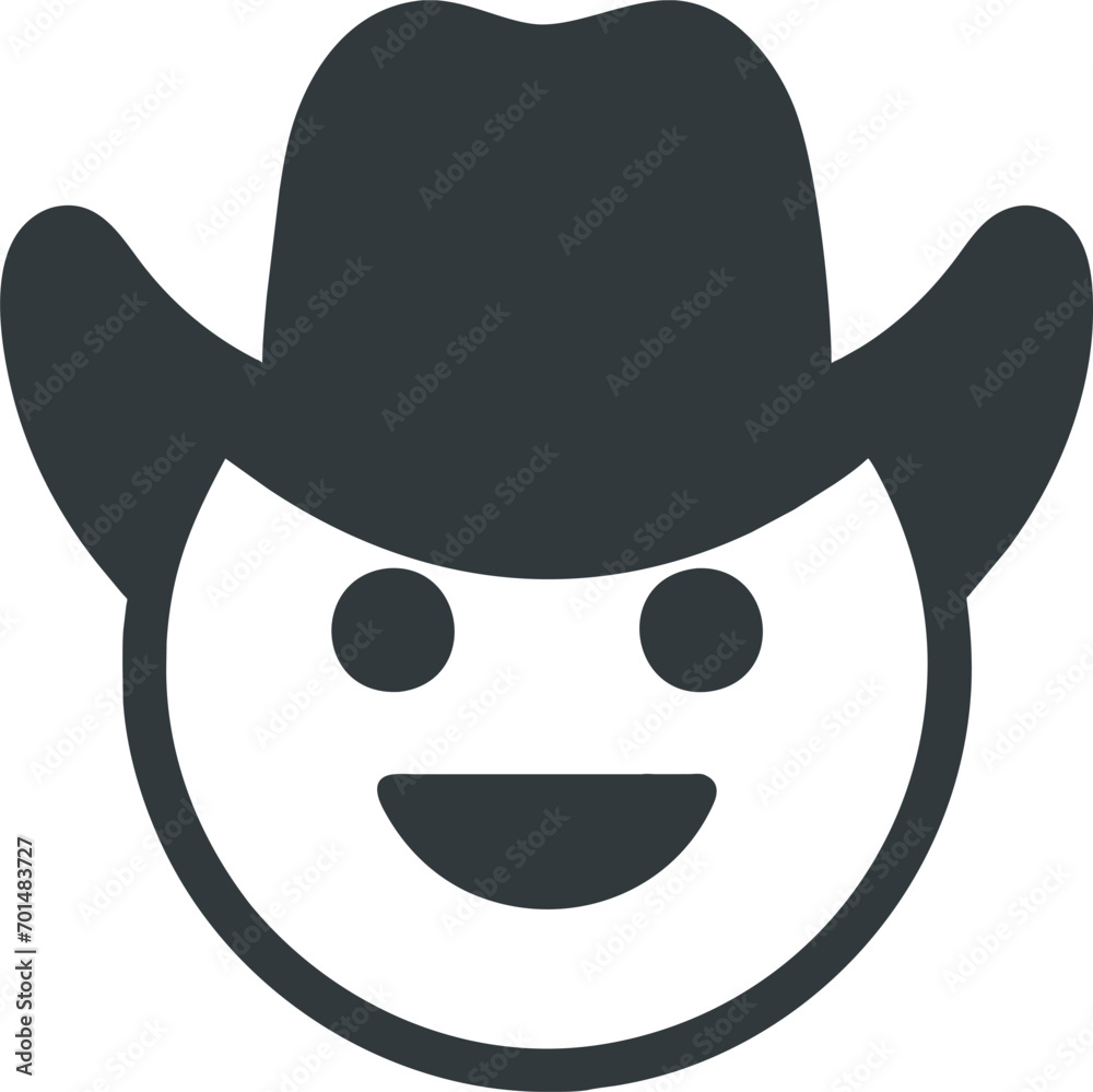 top quality emoticon cowboy hat emoji, pictogram Stock Vector | Adobe Stock