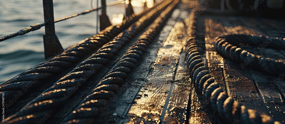Top view of wire rods in coils stowage into cargo hold of the vessel ...