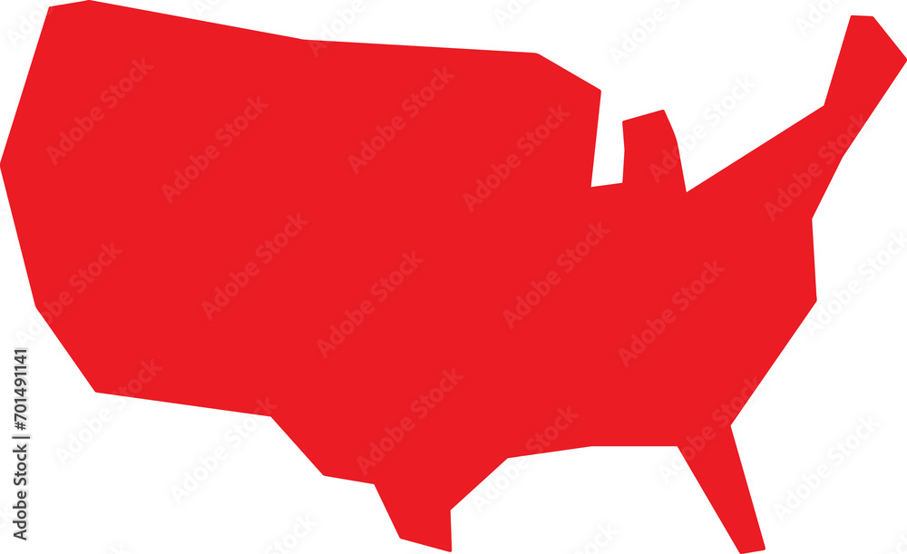 Simple U.S. Map with Straight Lines | Minimal USA Icon | America ...