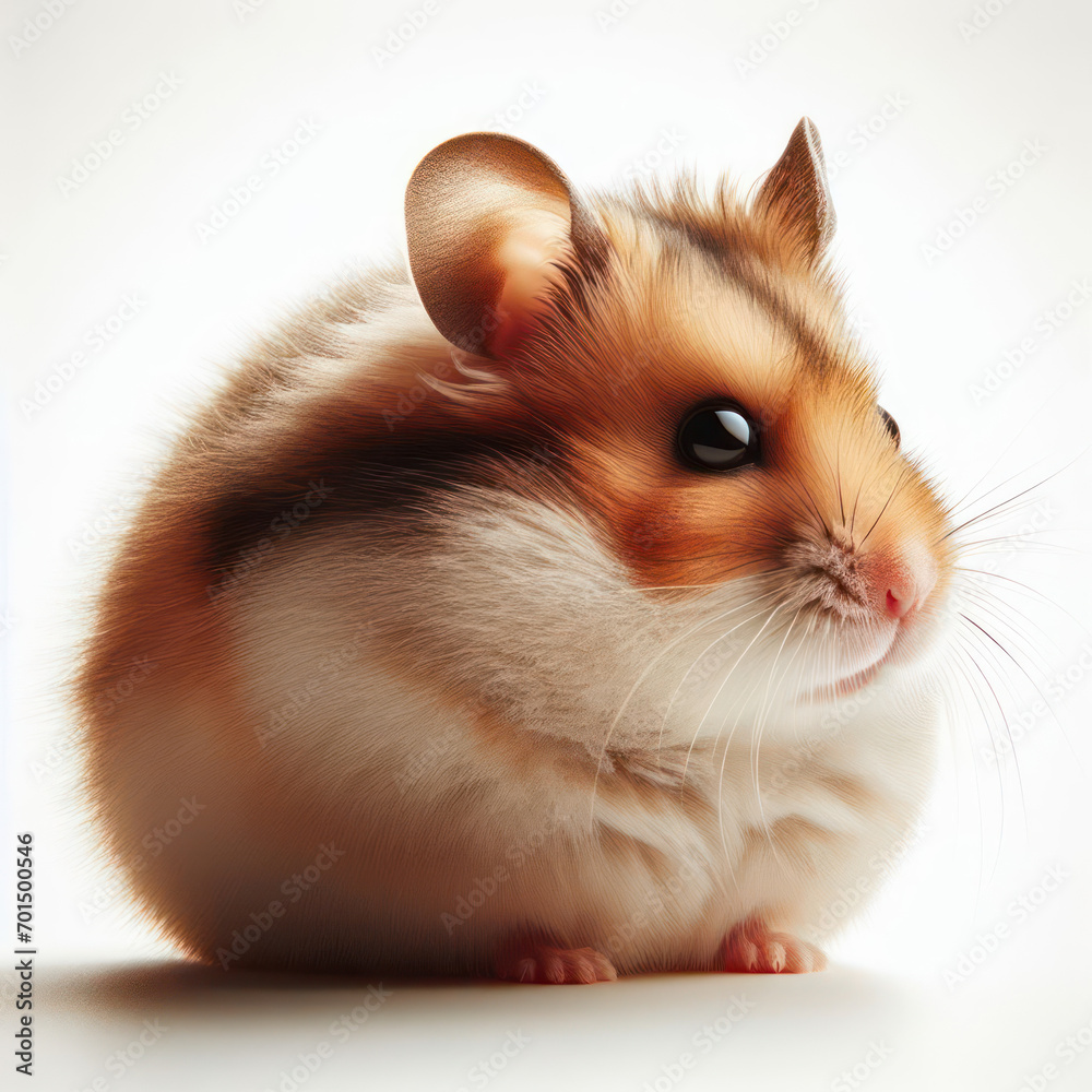 beautiful common hamster on alert, isolated White background, hermoso ...
