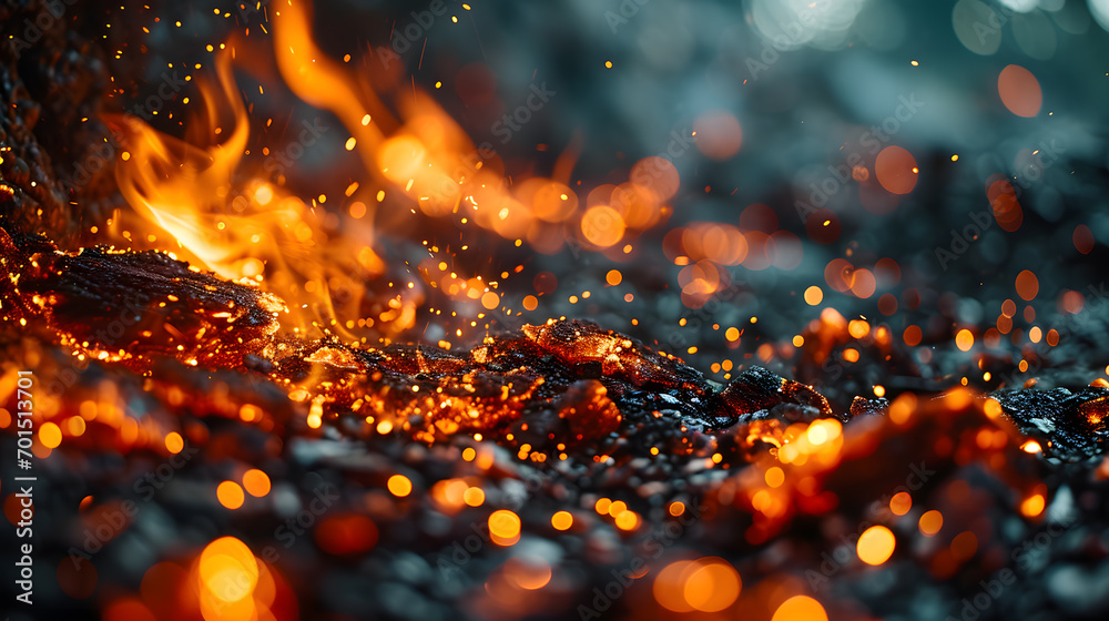 Fire embers particles over black background. Fire sparks background ...