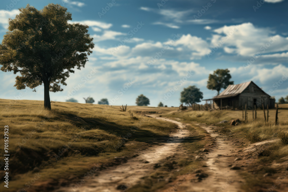 An isolated rural homestead, illustrating the challenges faced by those ...