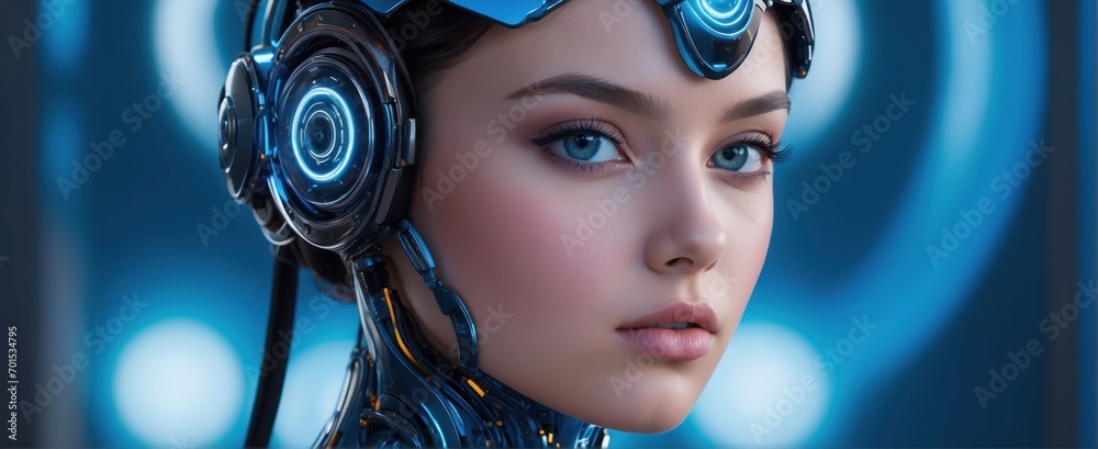 image of the fusion between a human and a machine, where technology is ...