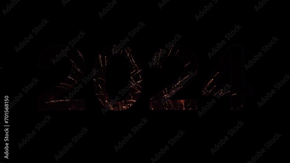 Countdown to 2024 New Year with Firework Numbers and Text. Firework ...