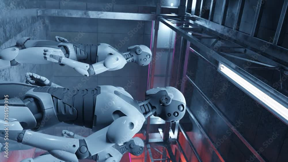 vertical of artificial intelligence factory of robot humanoid cyber ...