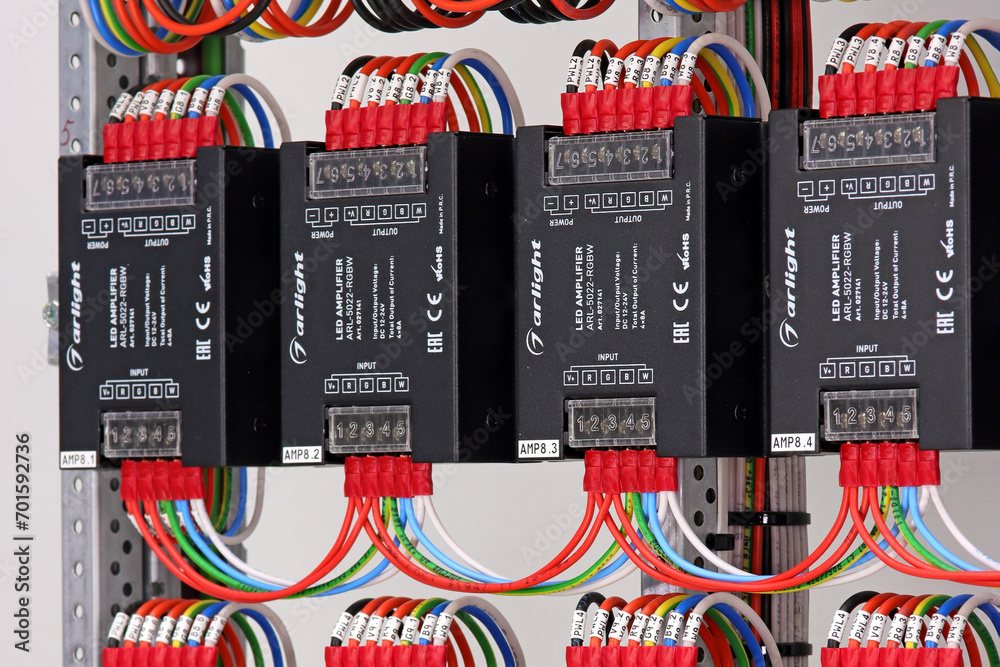 The module for controlling the operation of LED lighting is installed ...