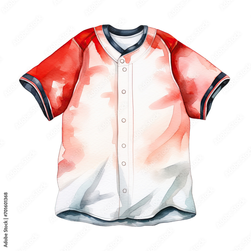 Baseball jersey watercolor clipart on transparent background Stock ...