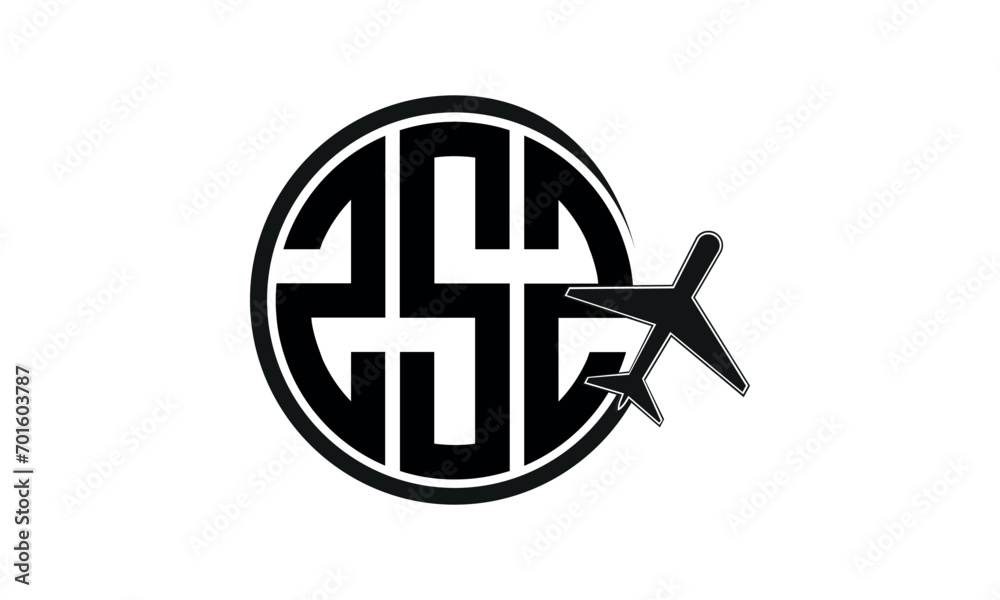 ZSZ three initial letter circle tour & travel agency logo design vector ...