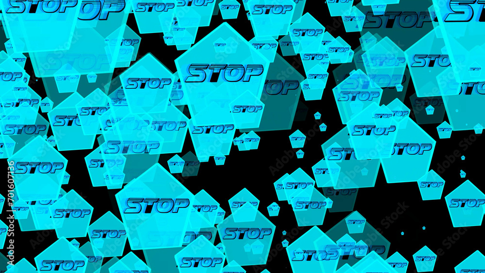 Stop icon 3d button technology stop icon geometric news background ...