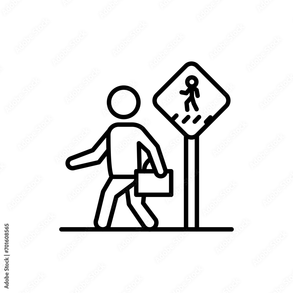 Street walk outline icons, minimalist vector illustration ,simple ...