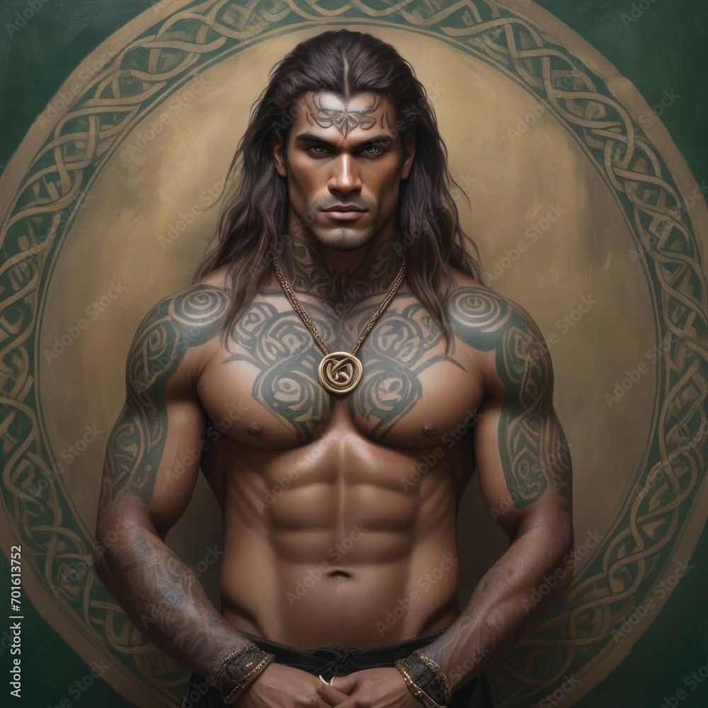 Virtual Authenticity - Ultra-realistic 8K render of a tall Indigenous ...