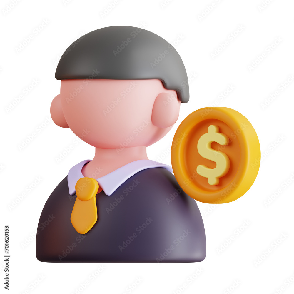 3D Model of an Investor in Black Uniform. Investor in Black Uniform ...