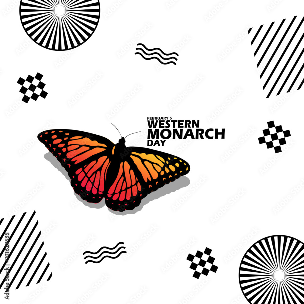 Western Monarch Day event banner. Beautiful Western Monarch Butterfly ...