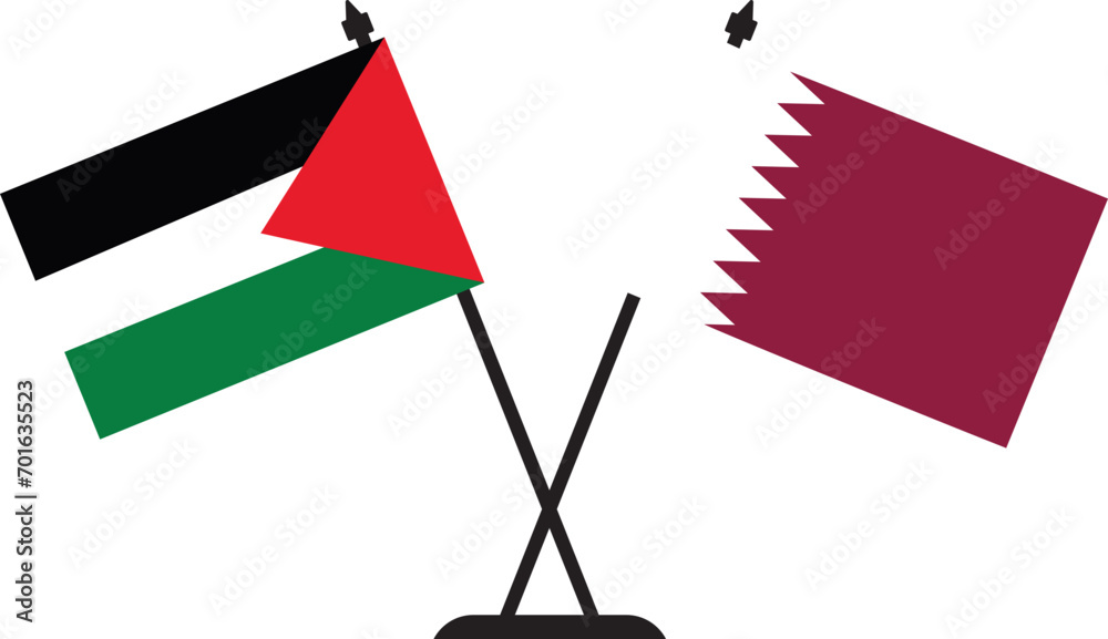 Palestine and Qatar Flag Stock Vector | Adobe Stock