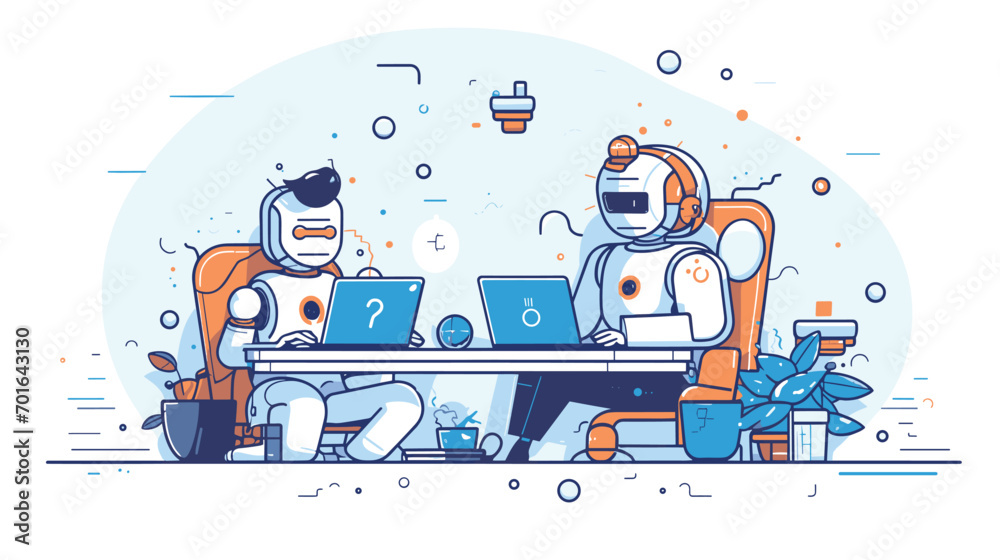 future landscape of robotics with a vector art piece that explores the ...