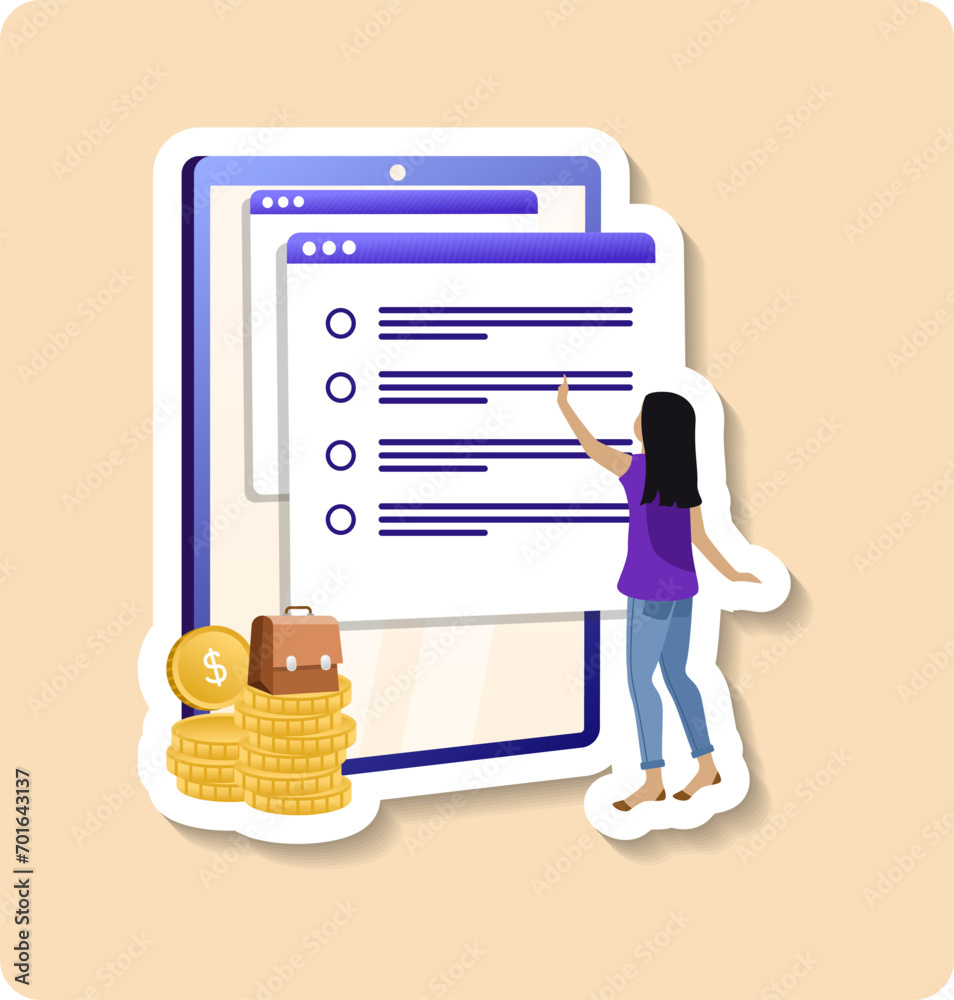 Executive summary sticker illustration. Business plan layout. Business strategy structure ...