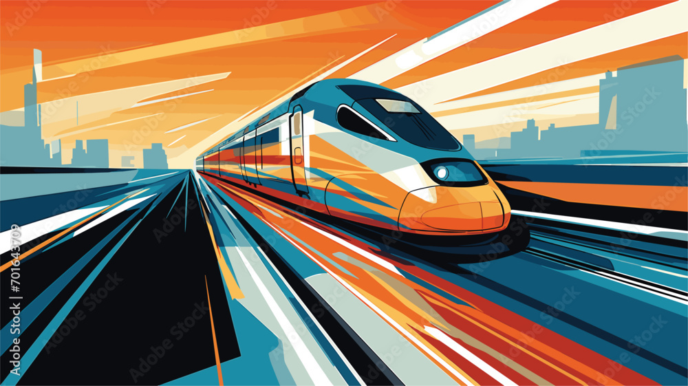 high-speed capabilities of electric trains in a vector art piece ...
