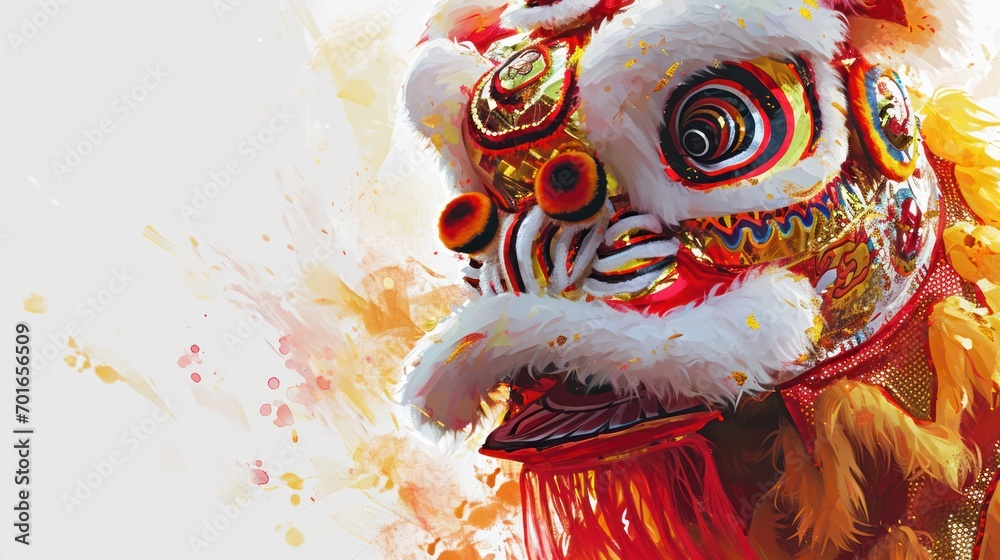 Chinese Lion Dance Card Design Stock Illustration | Adobe Stock