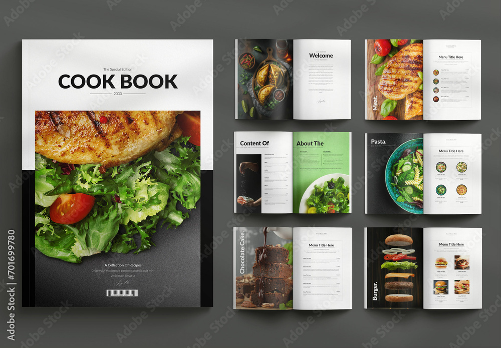 Cook Book Brochure Design Template Stock Template | Adobe Stock