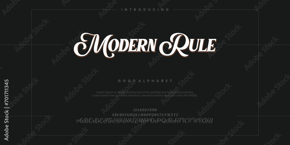 Modern Rule Abstract Fashion font alphabet. Minimal modern urban fonts ...