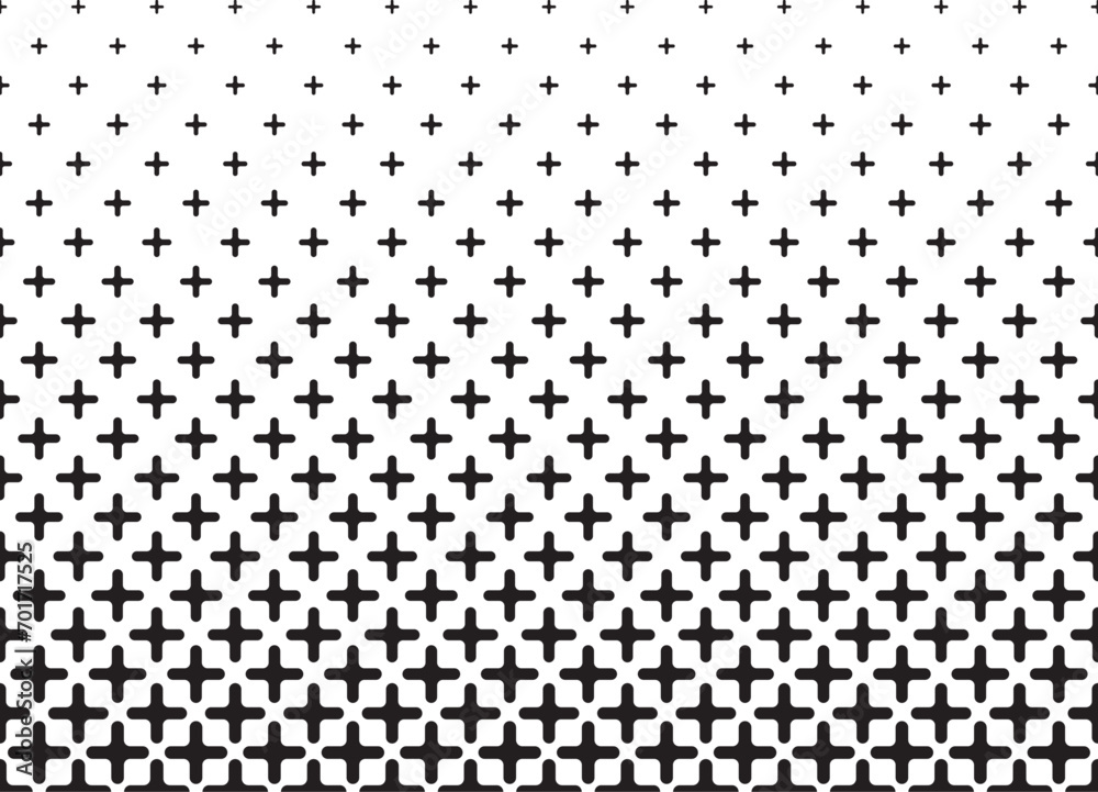 Geometric pattern of black crosses on a white background. Seamless in ...