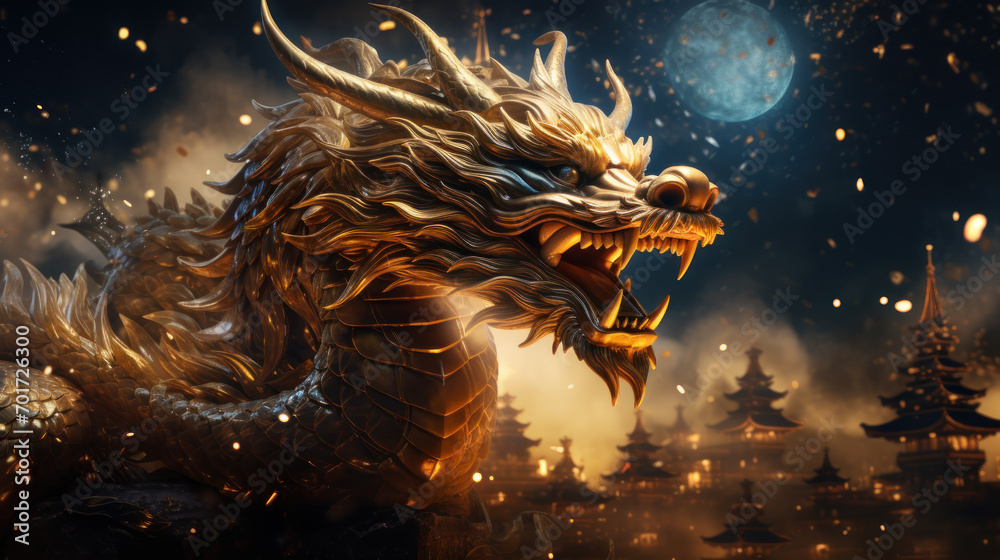 Chinese new year 2024 year of the dragon. Chinese zodiac symbol on ...