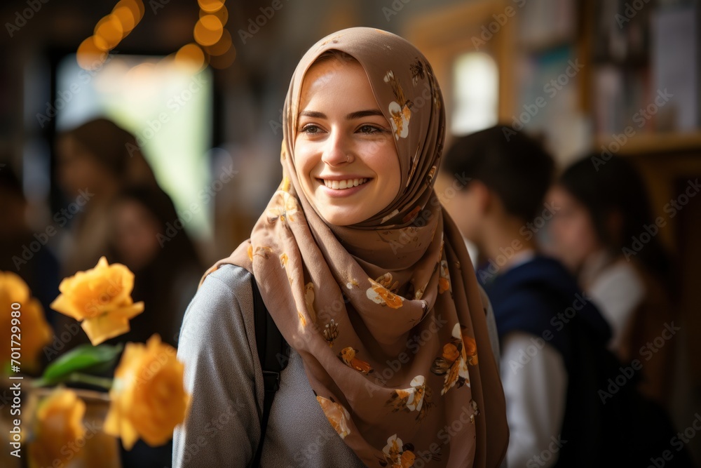 A dedicated female teacher providing positive reinforcement and ...