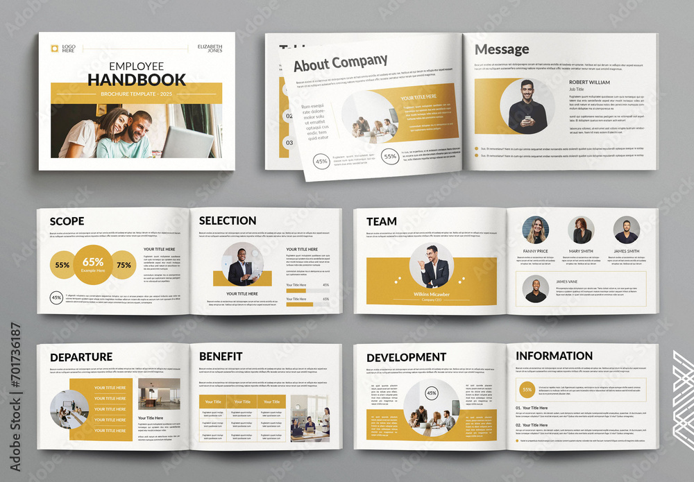 Employee Handbook Template Landscape Stock Template | Adobe Stock