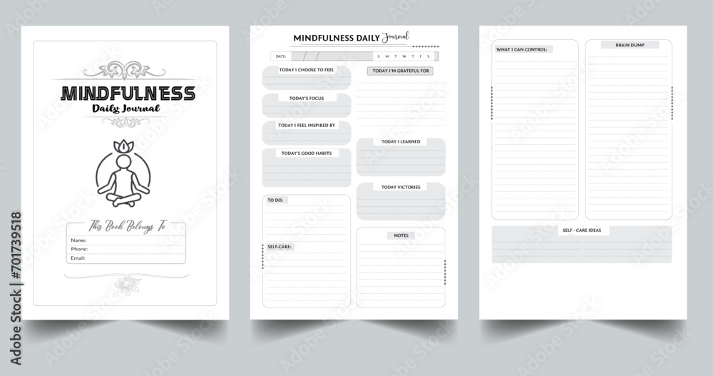 Mindfulness Daily Journal. Daily Gratitude Monthly & Yearly Undated ...