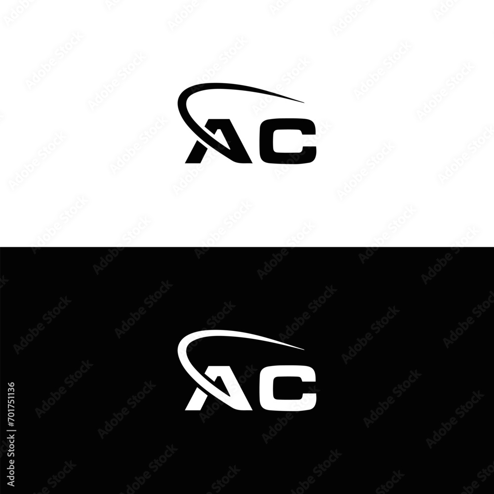 AC logo. A C design. White AC letter. AC, A C letter logo design ...
