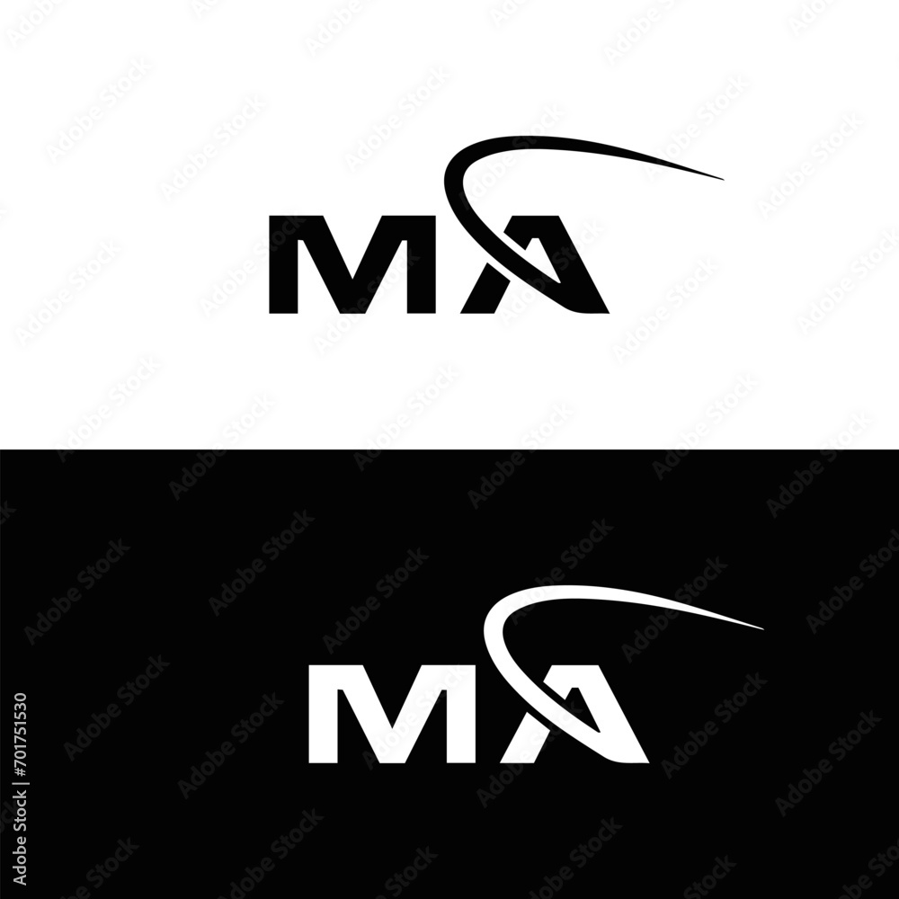 MA logo. M A design. White MA letter. MA, M A letter logo design ...