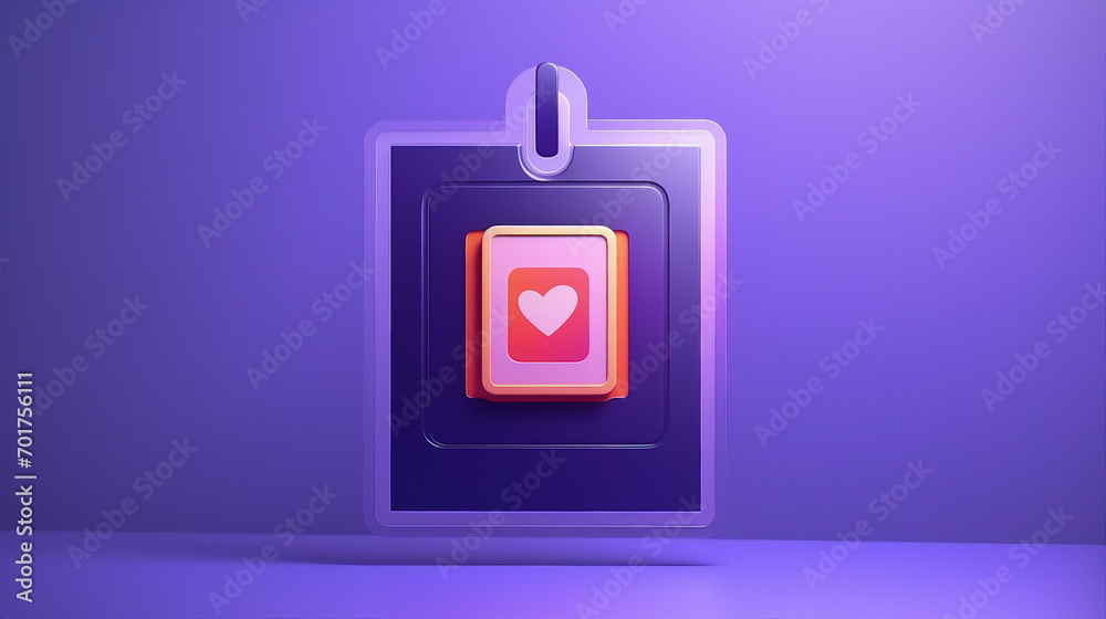 Explore the World of Security: 3D Identification Card Icon with Check ...