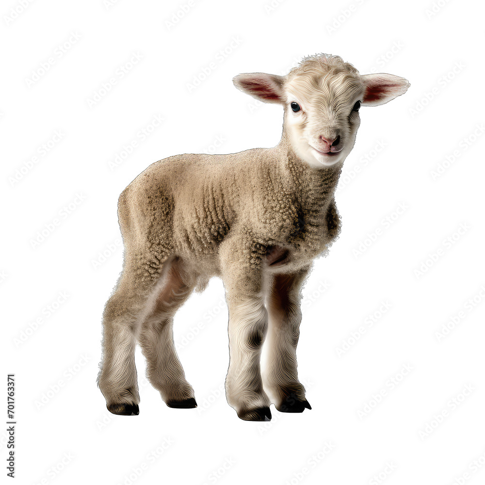Baby sheep side view isolate on transparent background, png file Stock ...