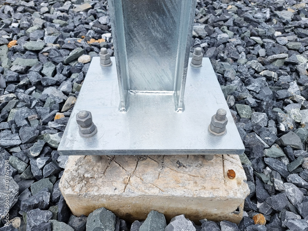 Construction of Substation, Base Plate connection for steel structure ...