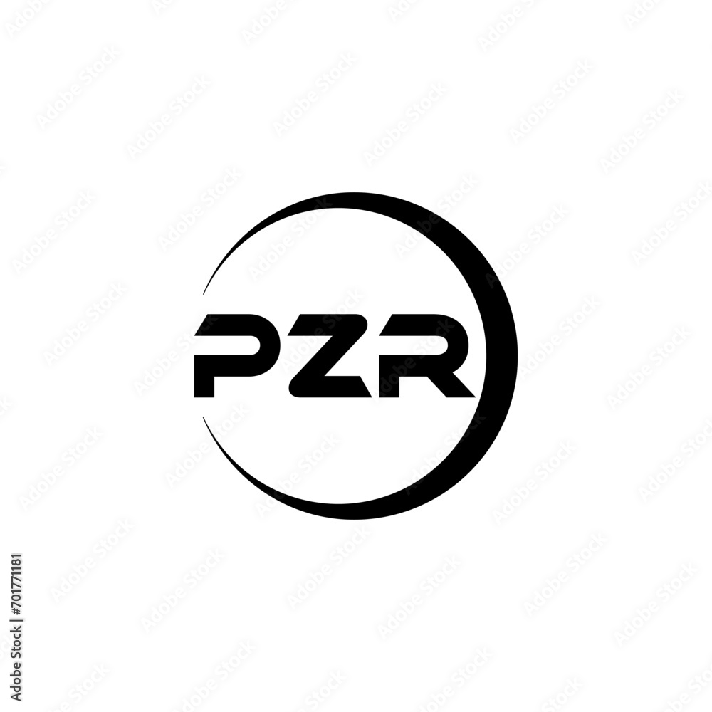 PZR letter logo design with white background in illustrator, cube logo ...