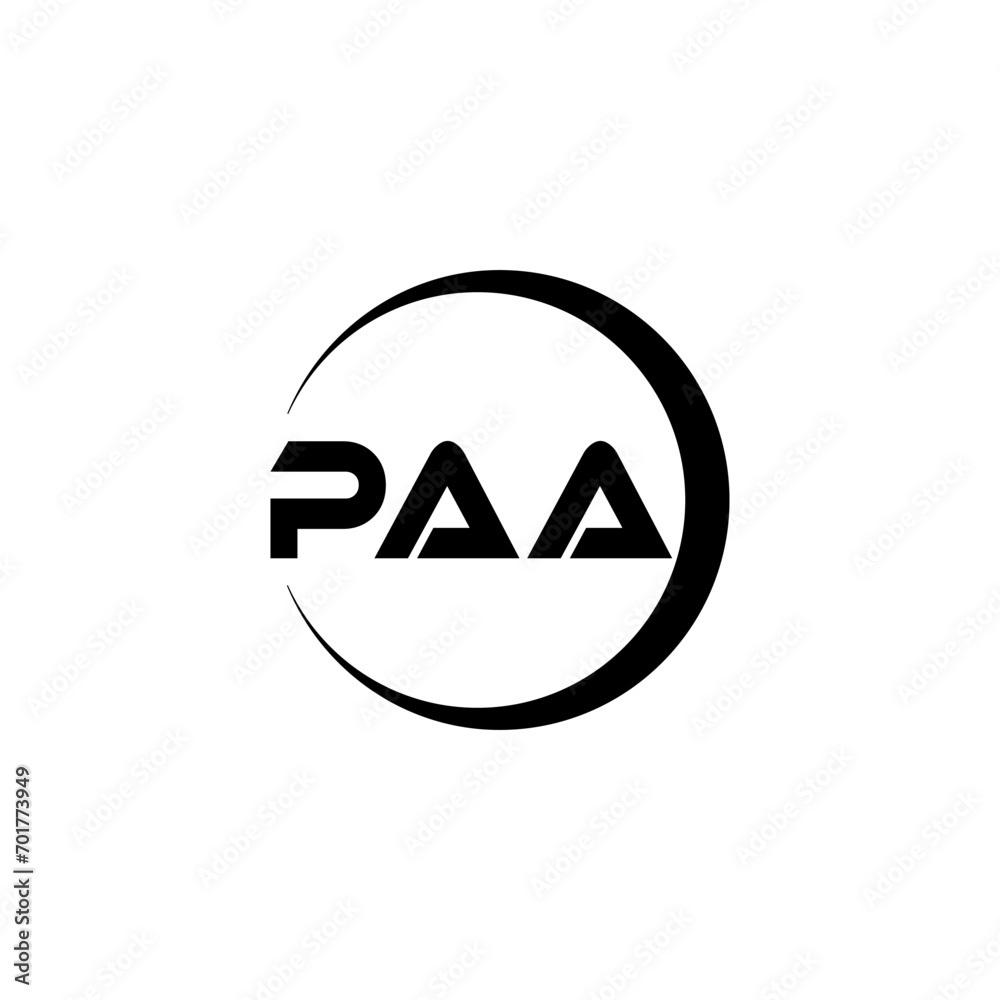 PAA letter logo design with white background in illustrator, cube logo ...