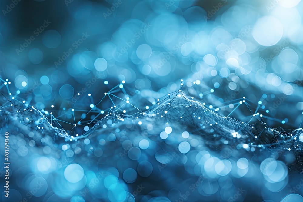 Digital Serenity - Blue Network Flow - White Dots Connectivity ...