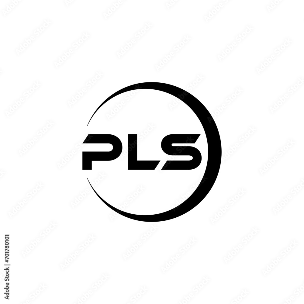 PLS letter logo design with white background in illustrator, cube logo ...